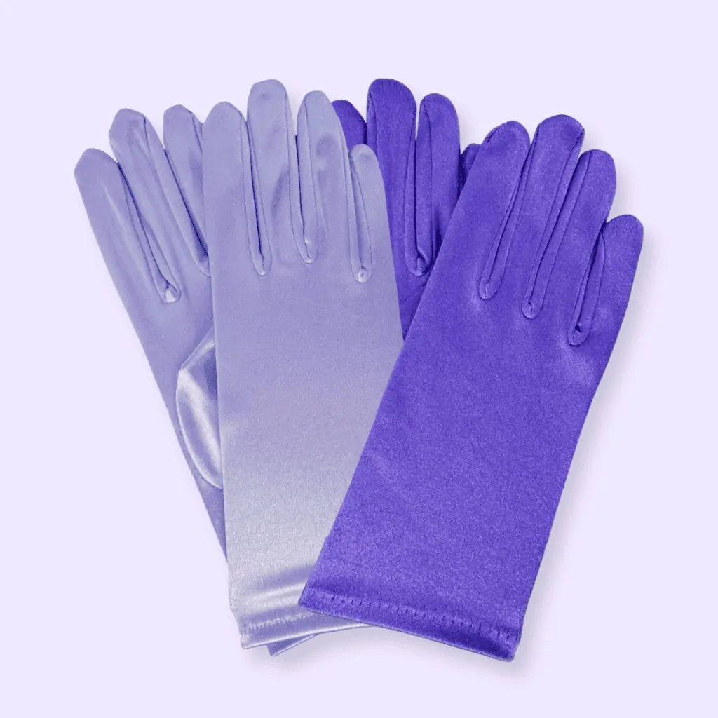 Short Satin Gloves – Shades of Purple | Shine Trim