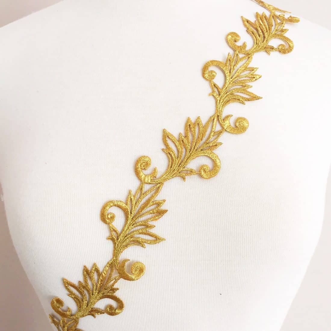 Gold Embroidered Scroll Band | Shine Trim