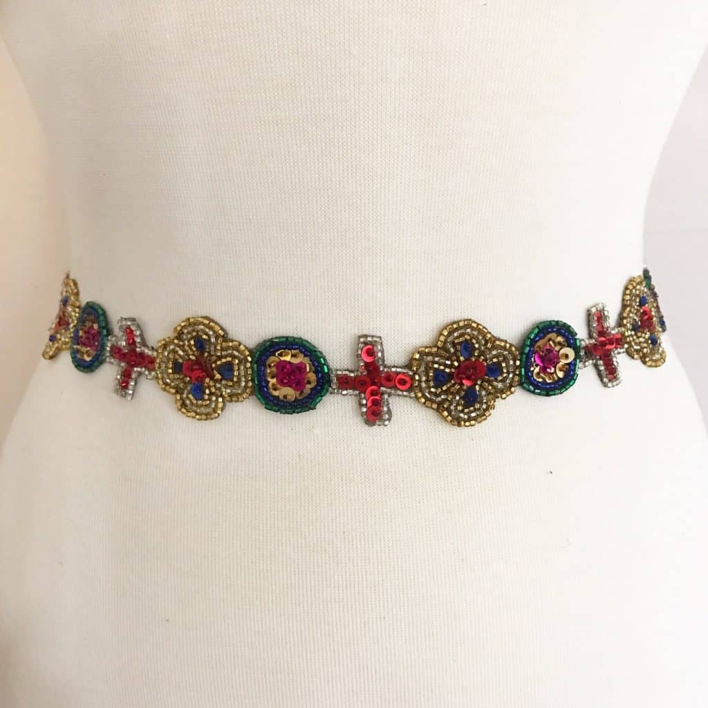 Delicate Bead Flower and Leaf Trim - Shine Trim