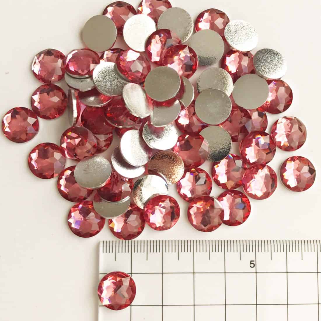 12mm Round Rose Pink Acrylic Gem Stones (Pack of 300) | Shine Trim