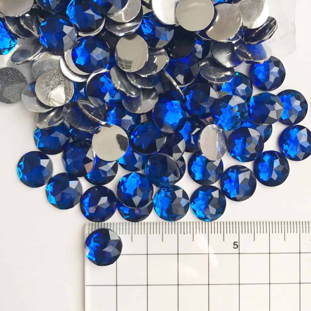 12mm Round Sapphire Acrylic Gem Stones (Pack of 300) | Shine Trim