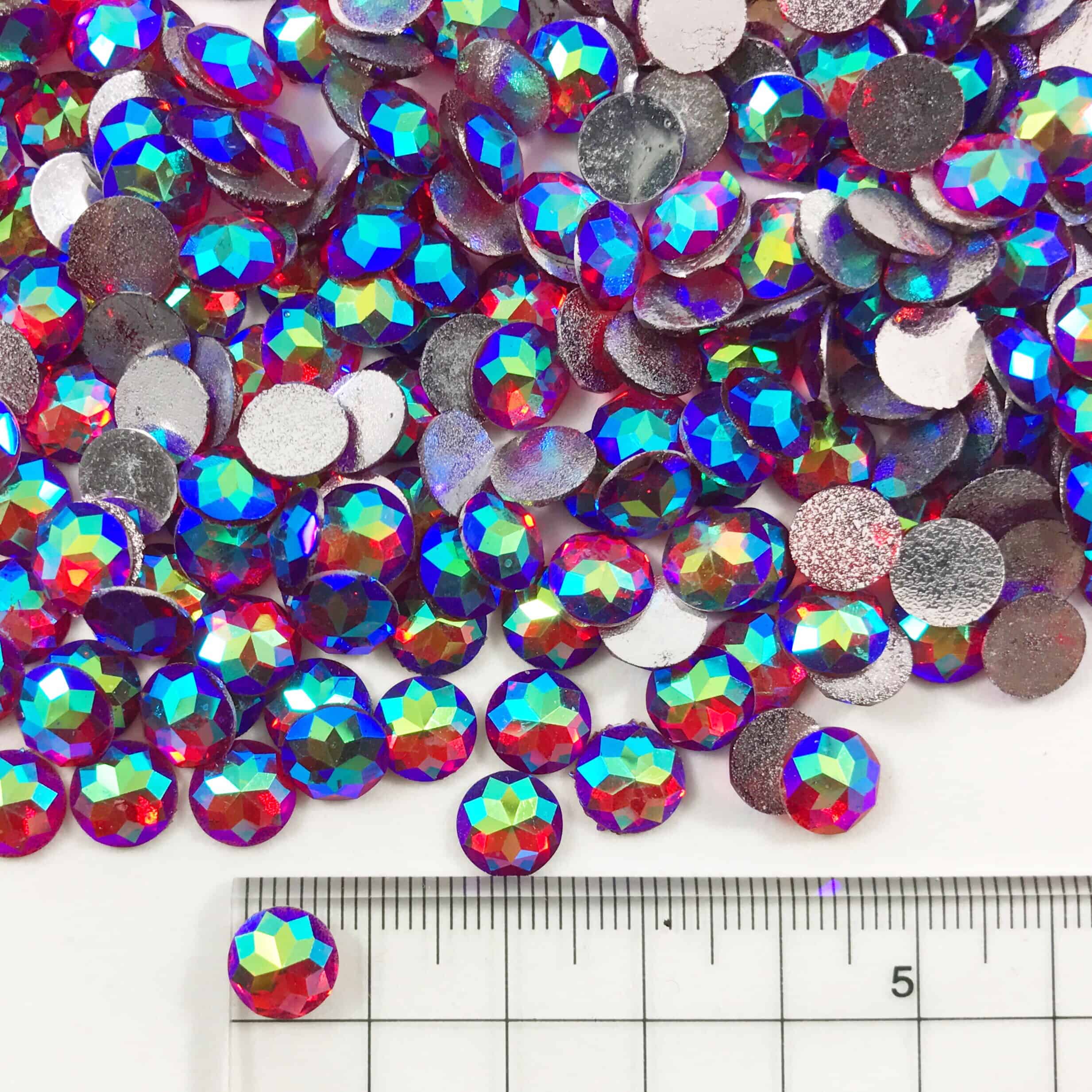 8mm Round Red Acrylic Gem Stones (Pack of 1000) | Shine Trim