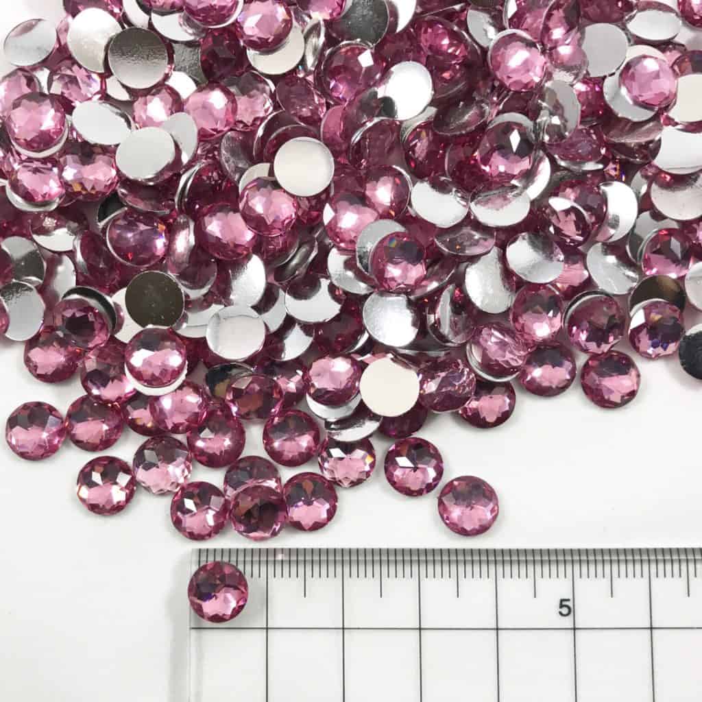 8mm Round Rose Pink Acrylic Gem Stones (Pack of 1000) | Shine Trim