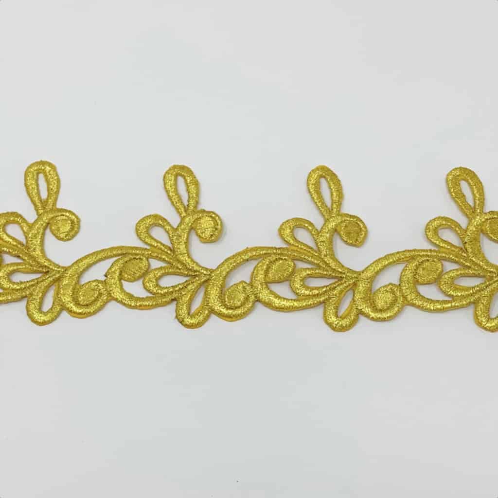 Embroidered Scroll Trim | Iron-on | Shine Trim