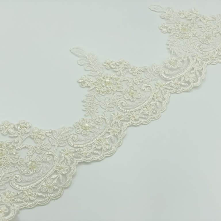 Classic Scallop Re Embroidered Floral Lace Trim | Shine Trim