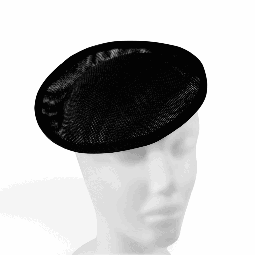 Asymmetrical Saucer Buckram Fascinator Base - Shine Trim