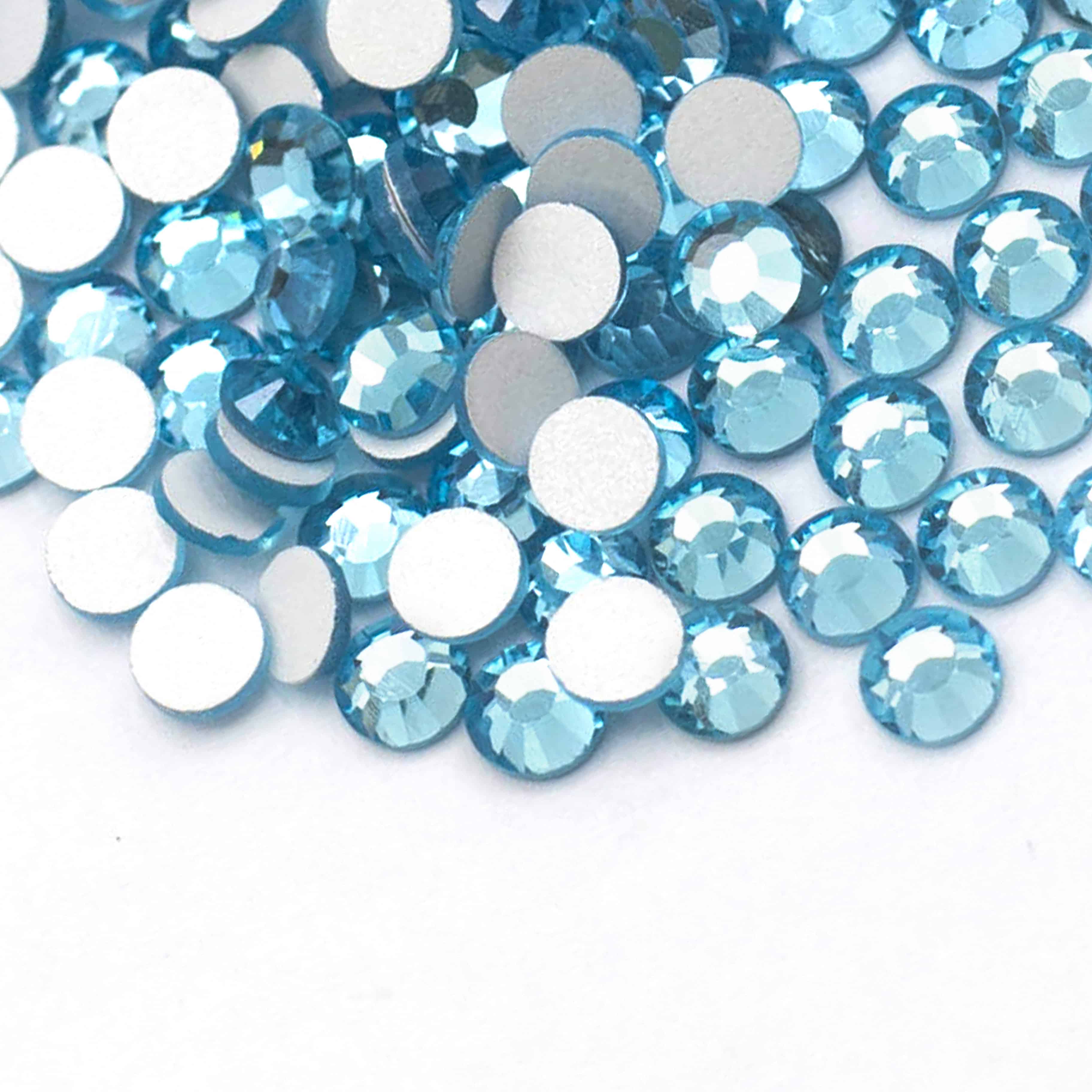 Premium Flatback Rhinestones (Aquamarine) SS16,SS20,SS30 | Shine Trim