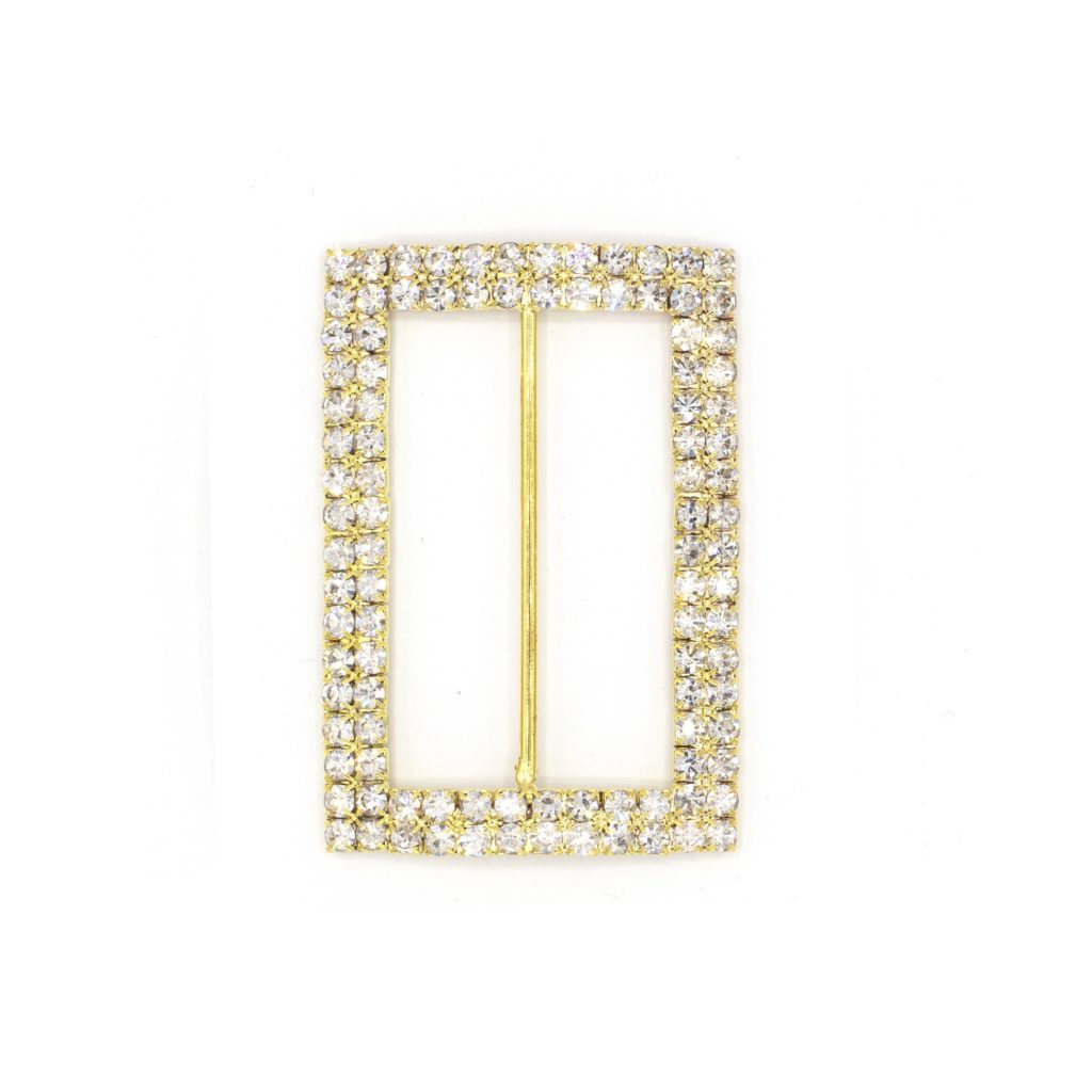 Rectangle Rhinestone Buckle Slider - Shine Trim