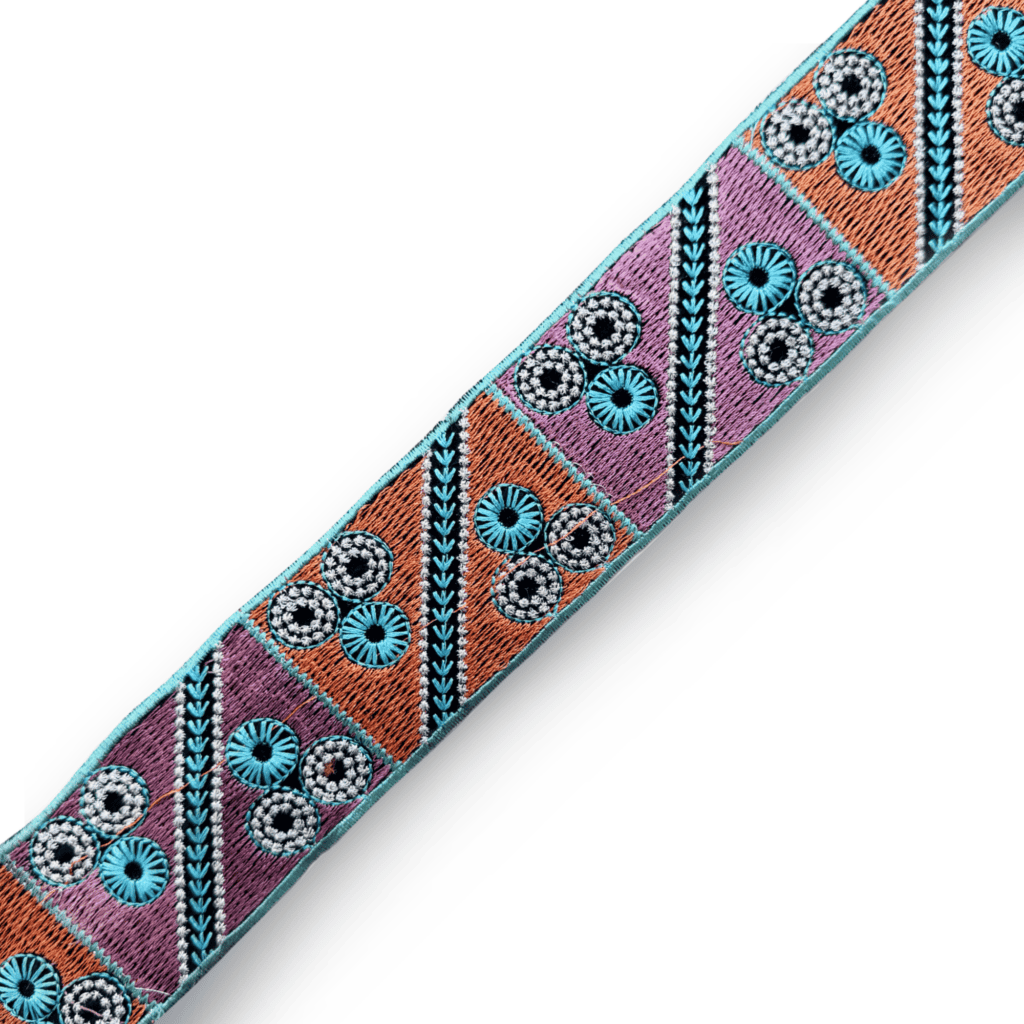 Geometric Embroidered Iron-On Trim – 2” Wide | Shine Trim