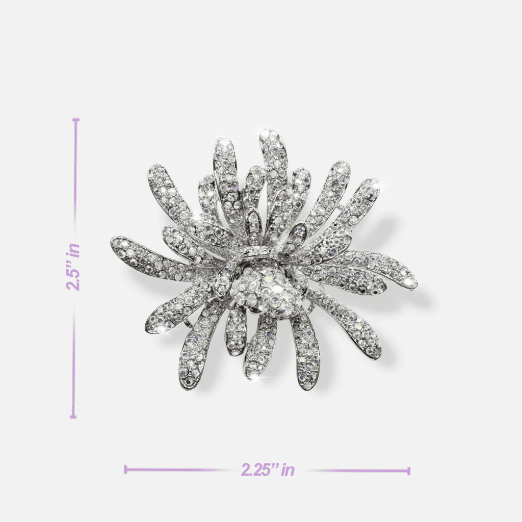 Silver Burst Rhinestone Brooch | Shine Trim